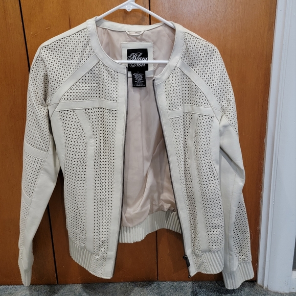 Jackets & Coats | Ivory Faux Leather Jacket | Poshmark